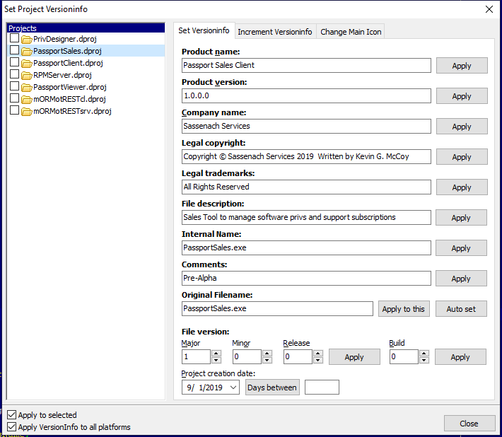 GExperts / Feature Requests / #117 Set Project VersionInfo